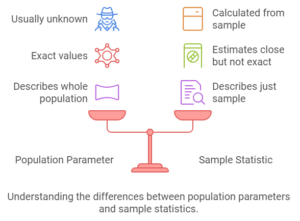 How Does Population Parameter Differ from Sample Statistic?